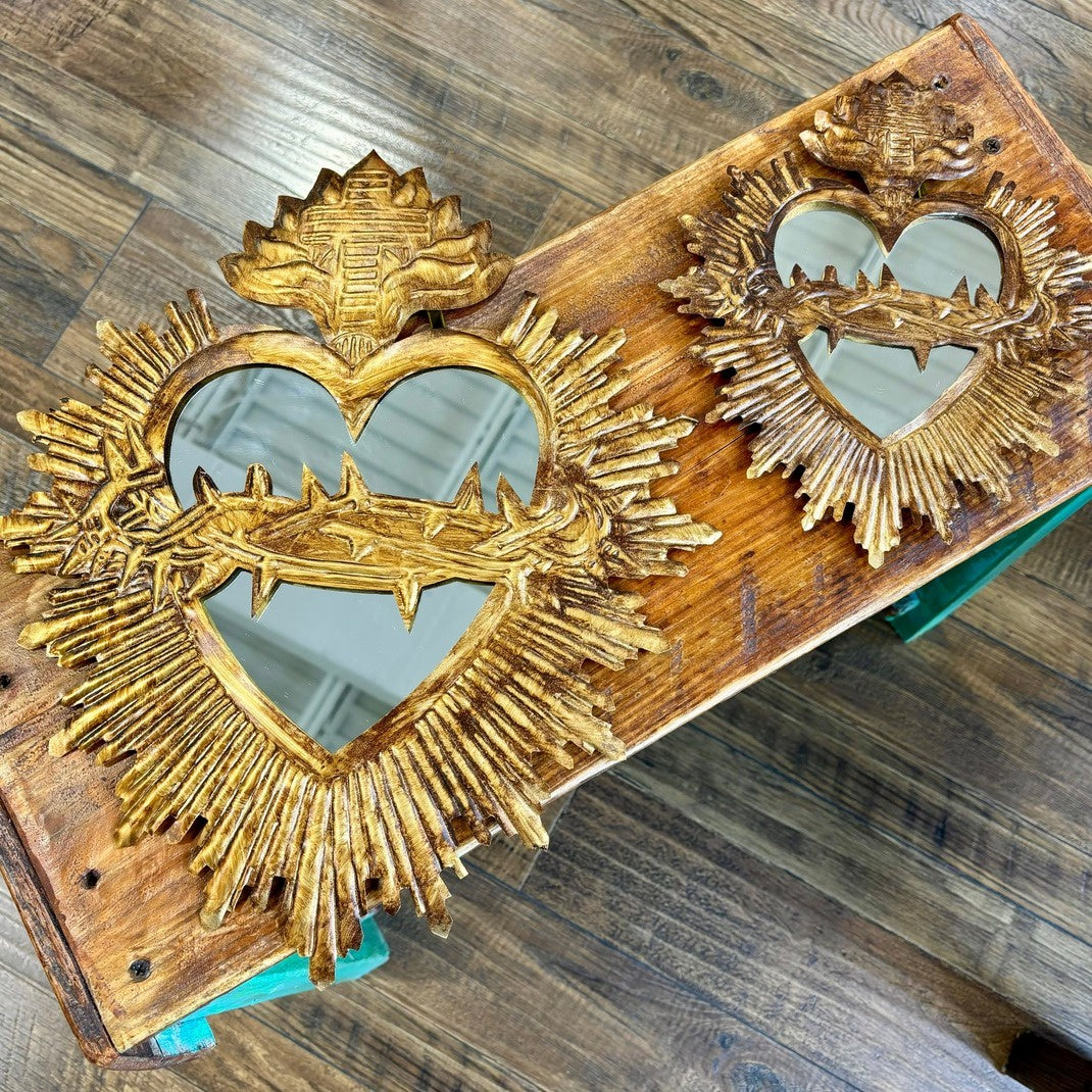 Tin Sacred Heart of Jesus Mirror – The Village Dove