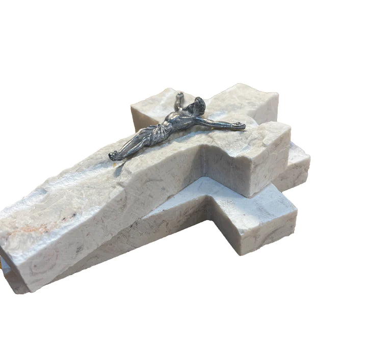 Jerusalem Stone Comfort Cross with Crucifix – The Village Dove